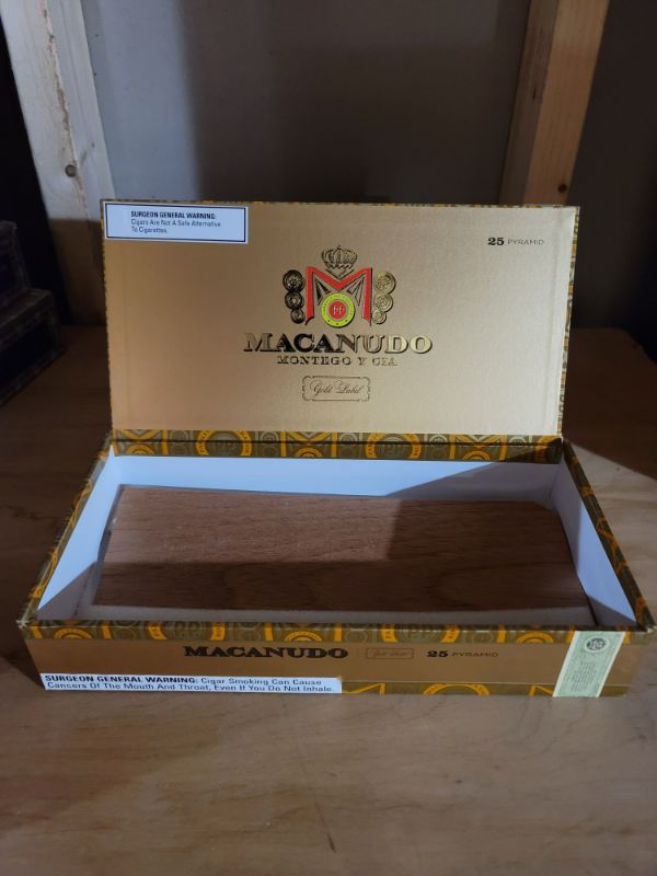 Macanudo Gold Pyramid Empty Cardboard Box | Smokin' Betty's Cigars