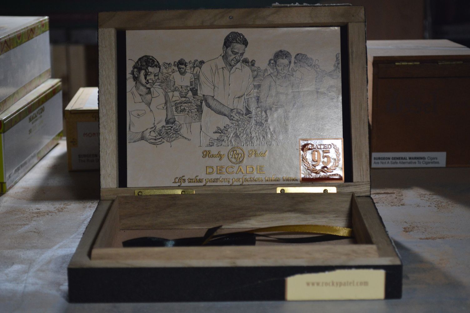 Rocky Patel Decade Empty Wooden Box | Smokin' Betty's Cigars Rocky Patel Decade Empty Wooden Box | Smokin' Betty's Cigars